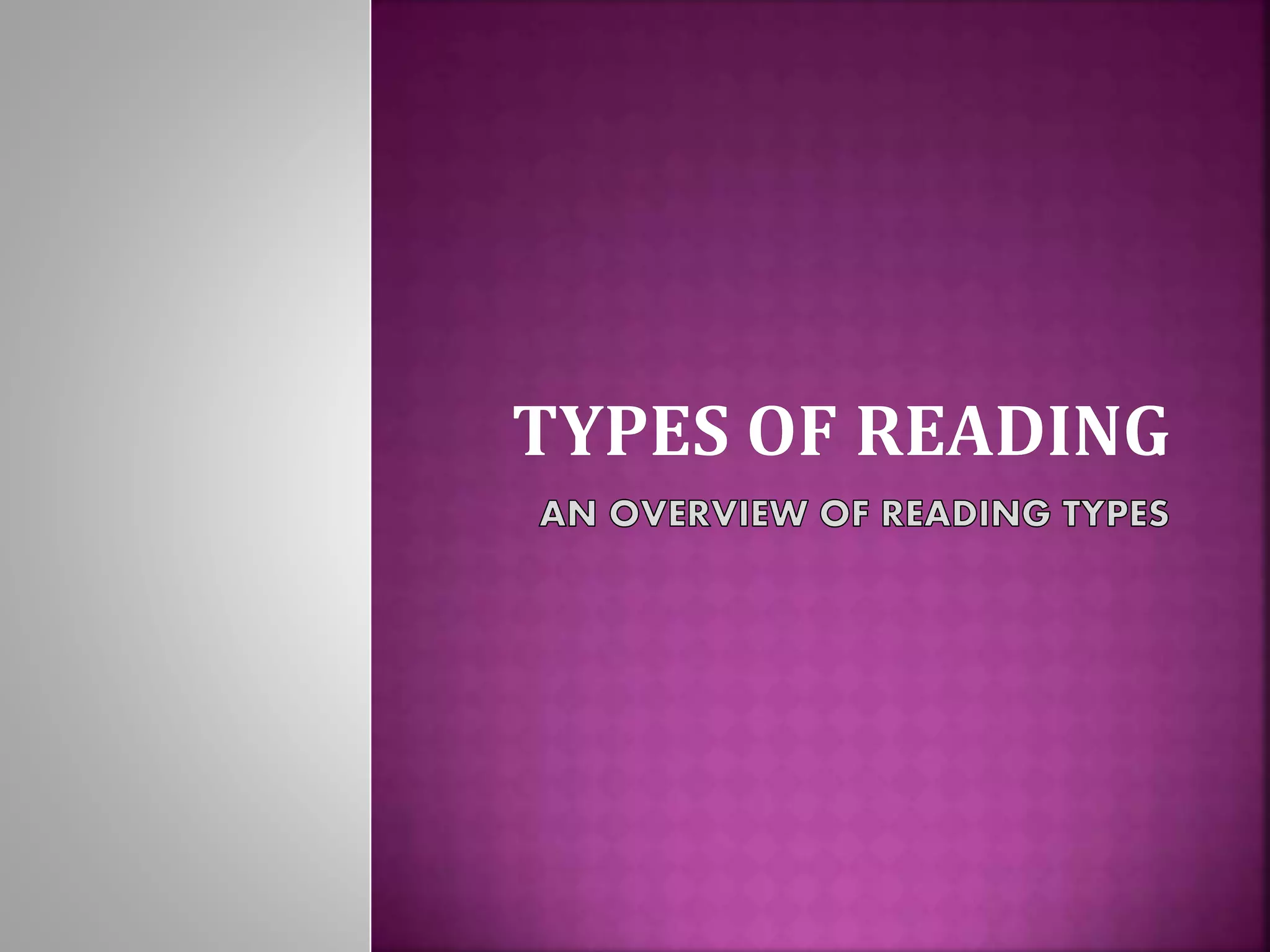 Types of reading | PPTX