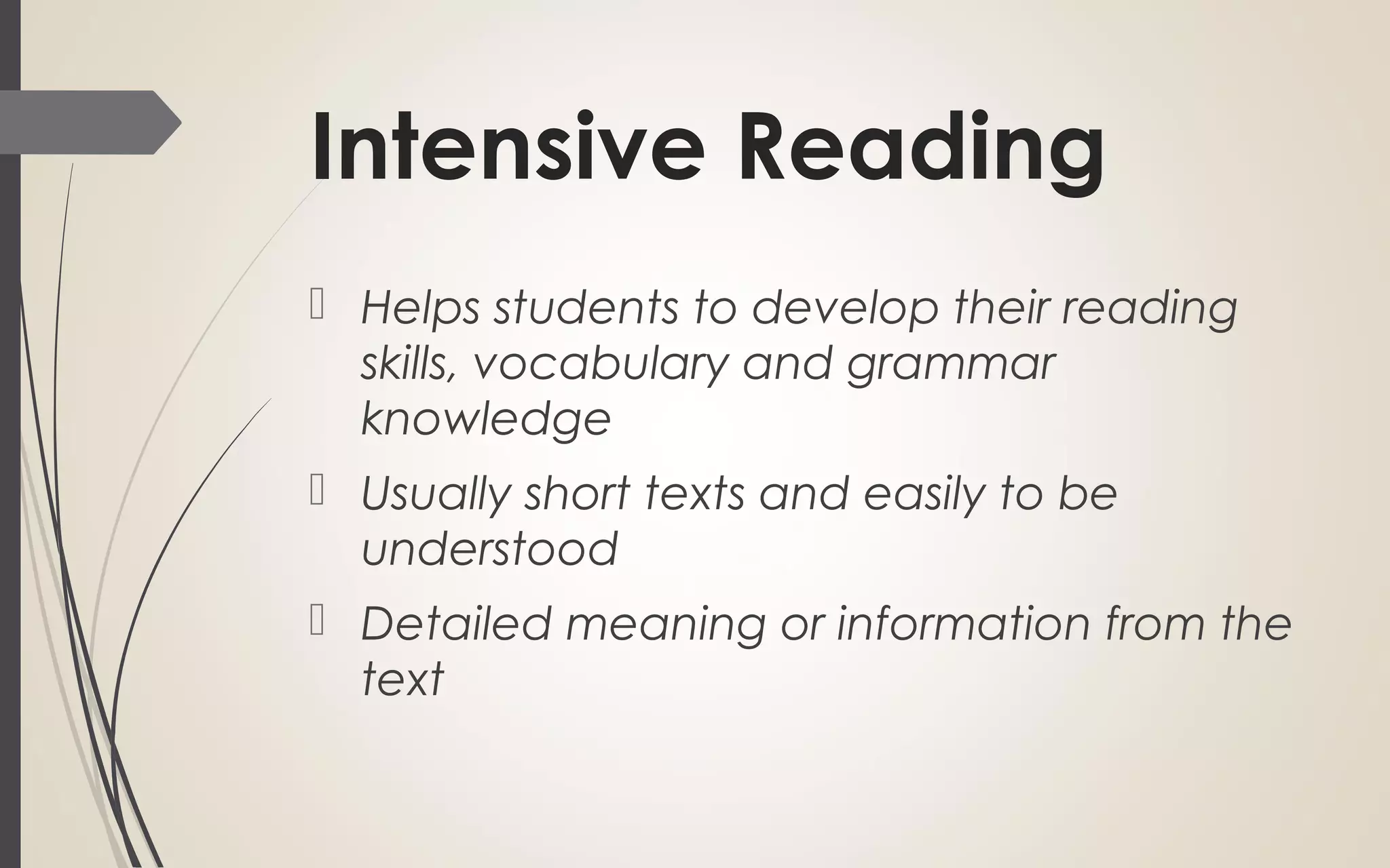 English 8 - Types of Reading (Intensive vs. Extensive) | PPT