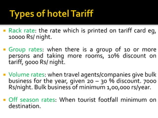 Types of Restaurant, Hotel tariff and Meal plan | PPTX