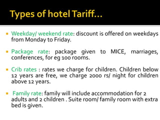 Types of Restaurant, Hotel tariff and Meal plan | PPTX