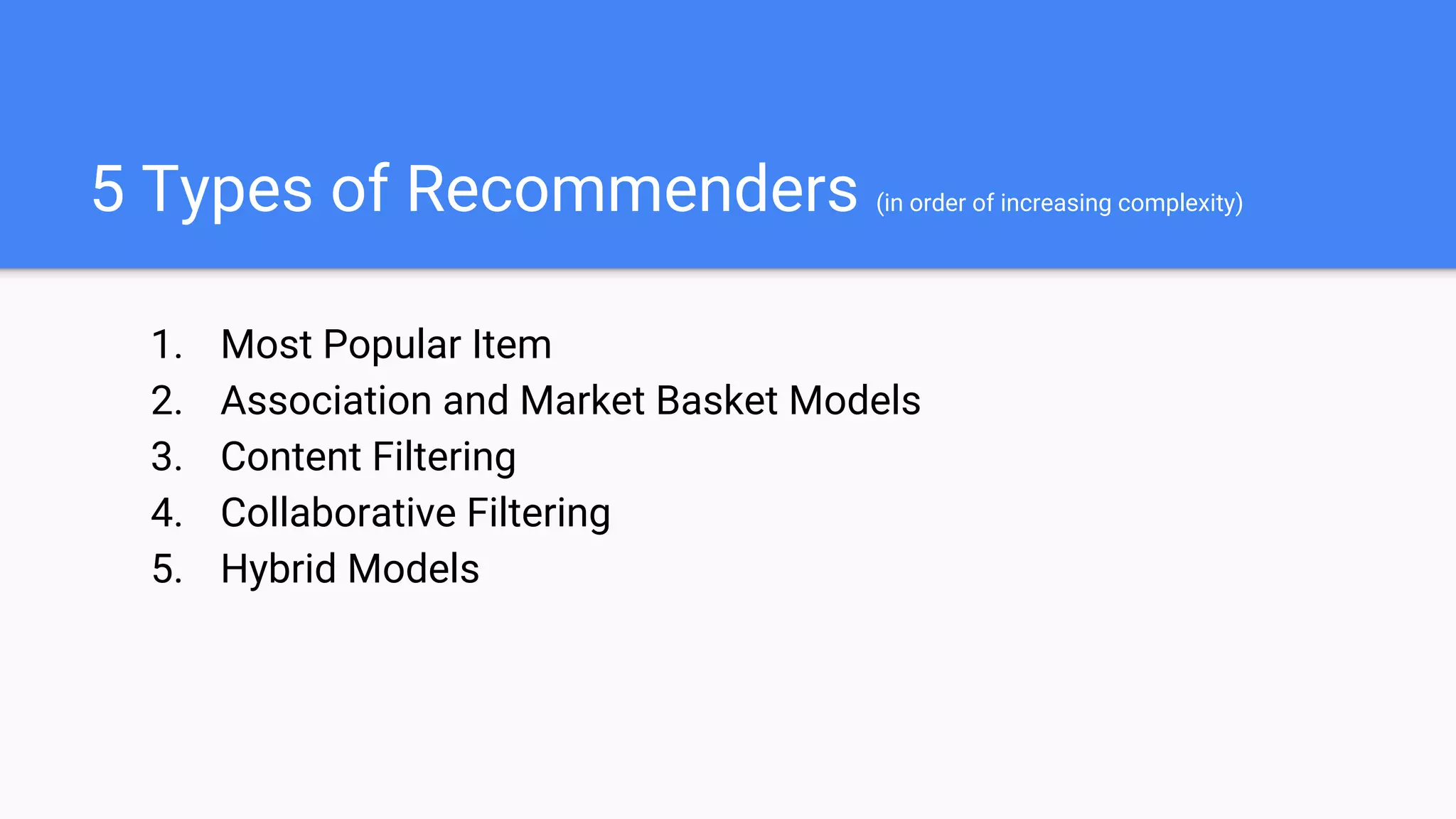 Types of recommender systems | PPT | Free Download