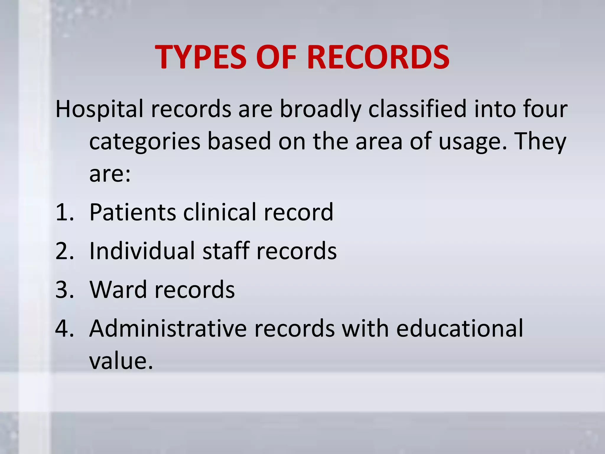 Types Of Records And Common Record Keeping Forms And Computerized Documentation Ppt