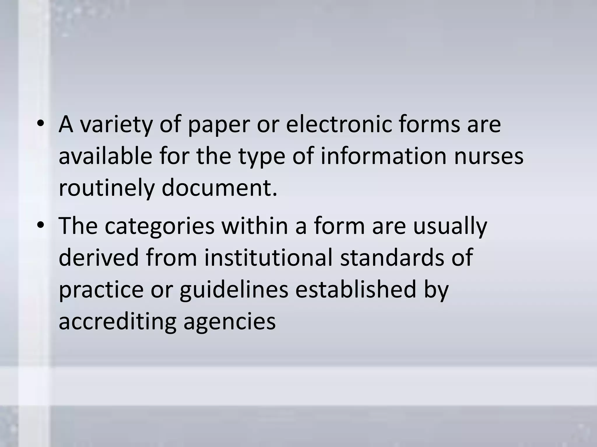 Types of records and common record keeping forms & computerized ...