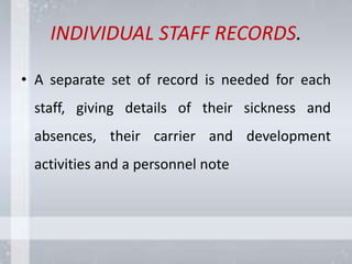 Types of records and common record keeping forms & computerized ...