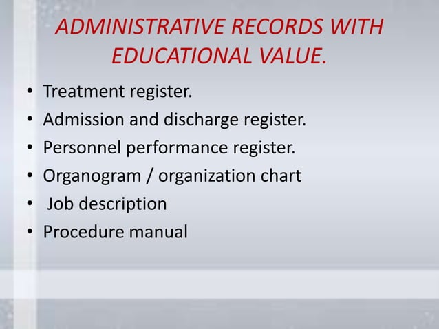 Types of records and common record keeping forms & computerized ...