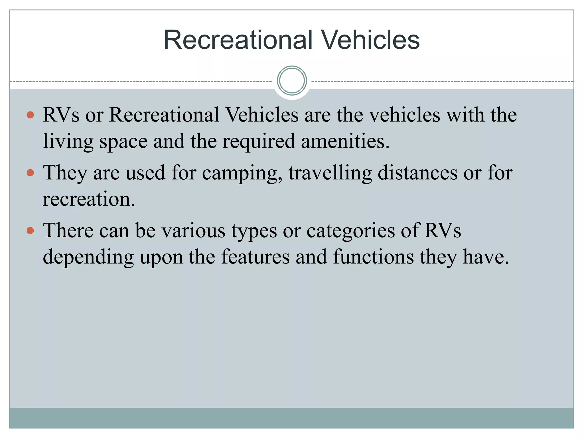 Types of recreational vehicles | PPTX