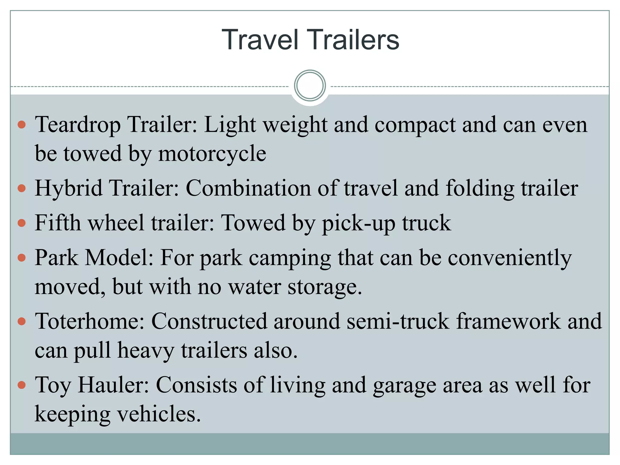 Types of recreational vehicles | PPTX