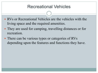 Types of recreational vehicles | PPTX