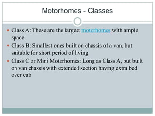 Types of recreational vehicles | PPTX