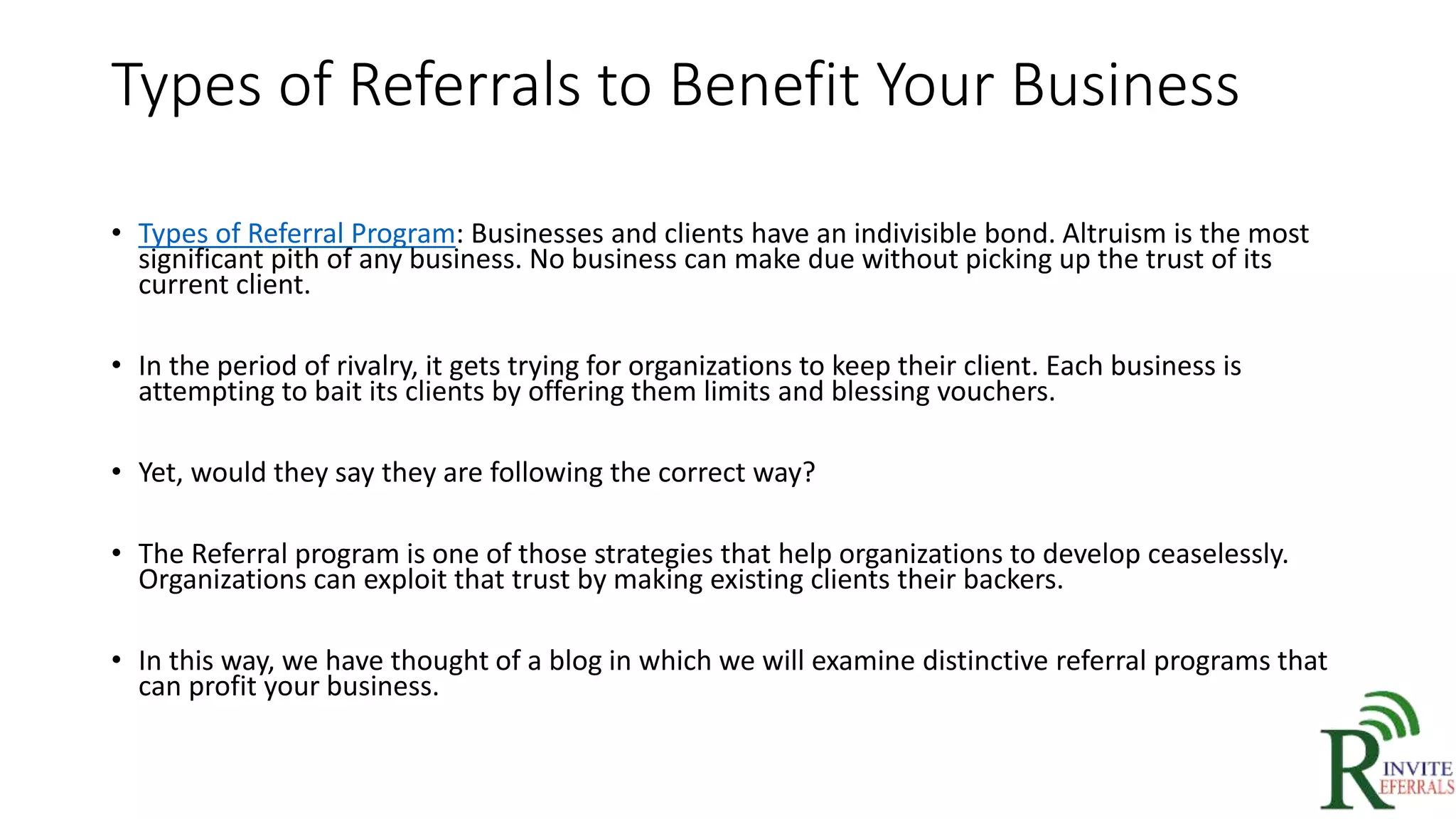 Types of referral programs | PPT