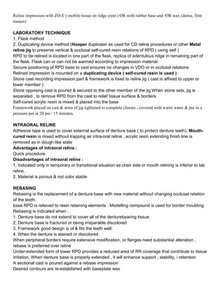 Types of refitting procedures | DOCX | Dental Health | Diseases and ...