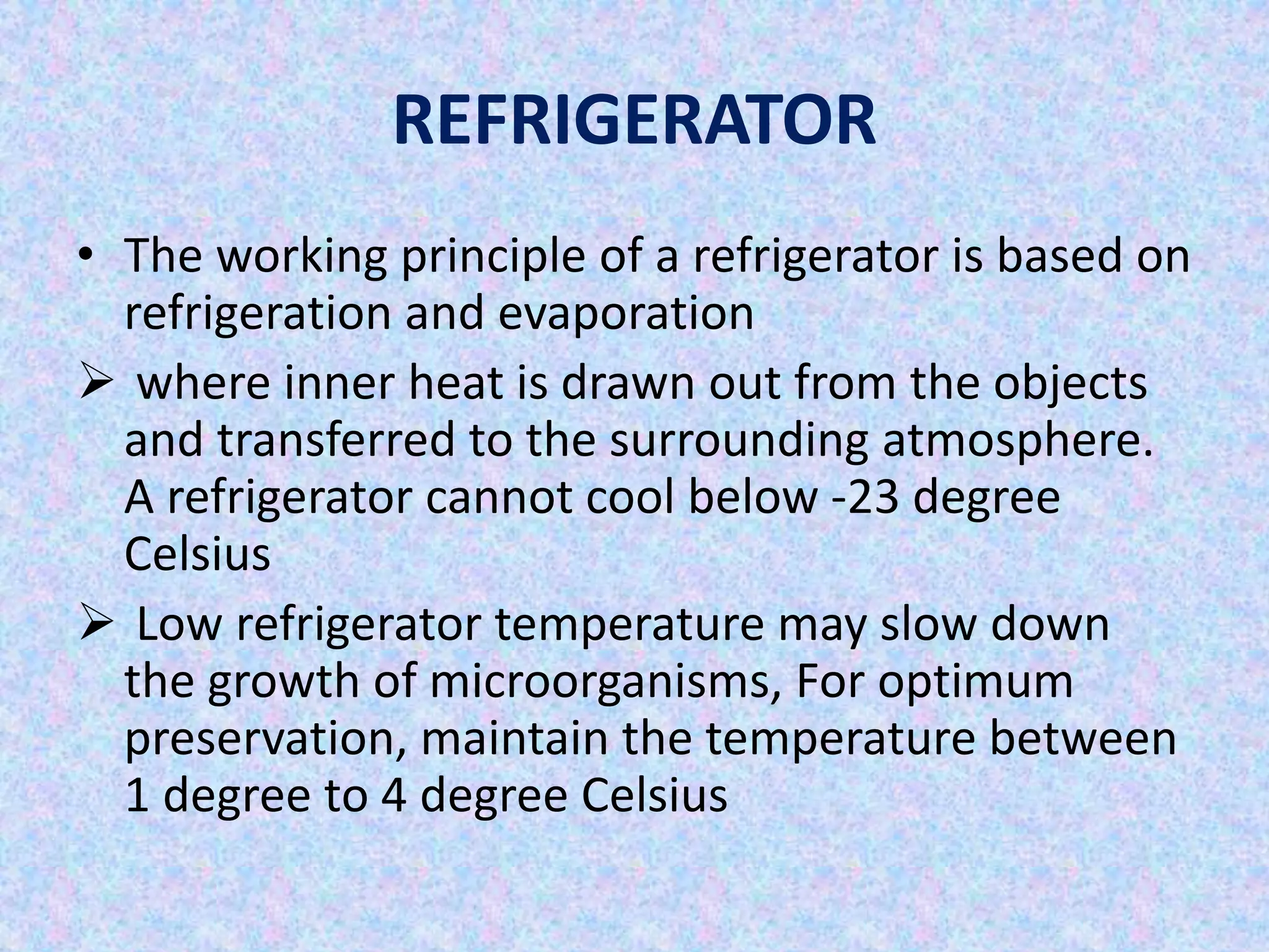 Types of refrigerators use in food industry | PPTX