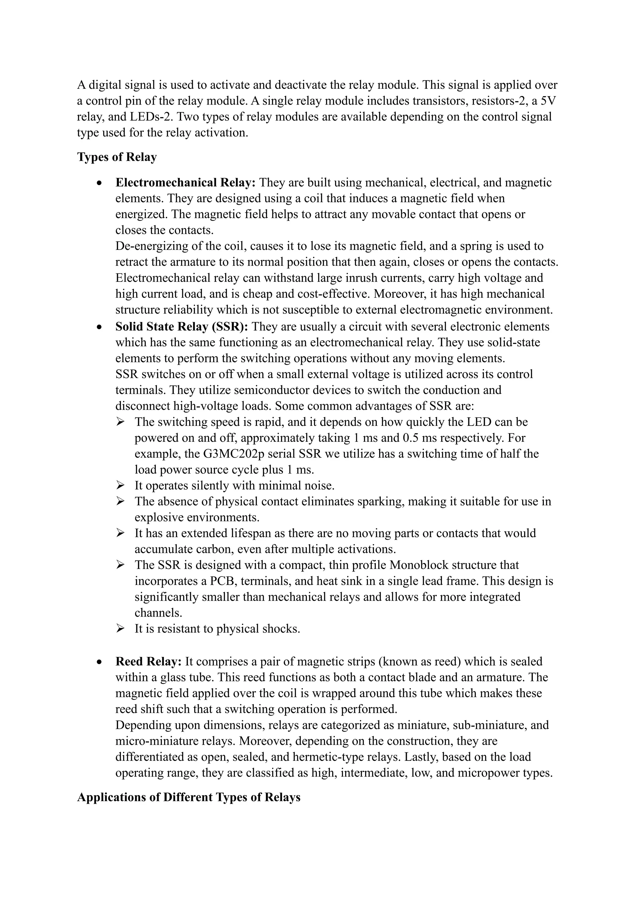 Types of Relay - Which One Should You Use | PDF