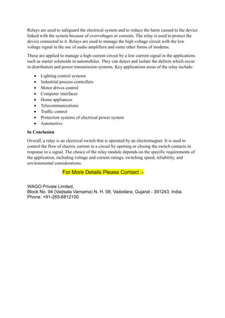 Optocoupler & Relay Modules | Relay Connection | WAGO India | PDF