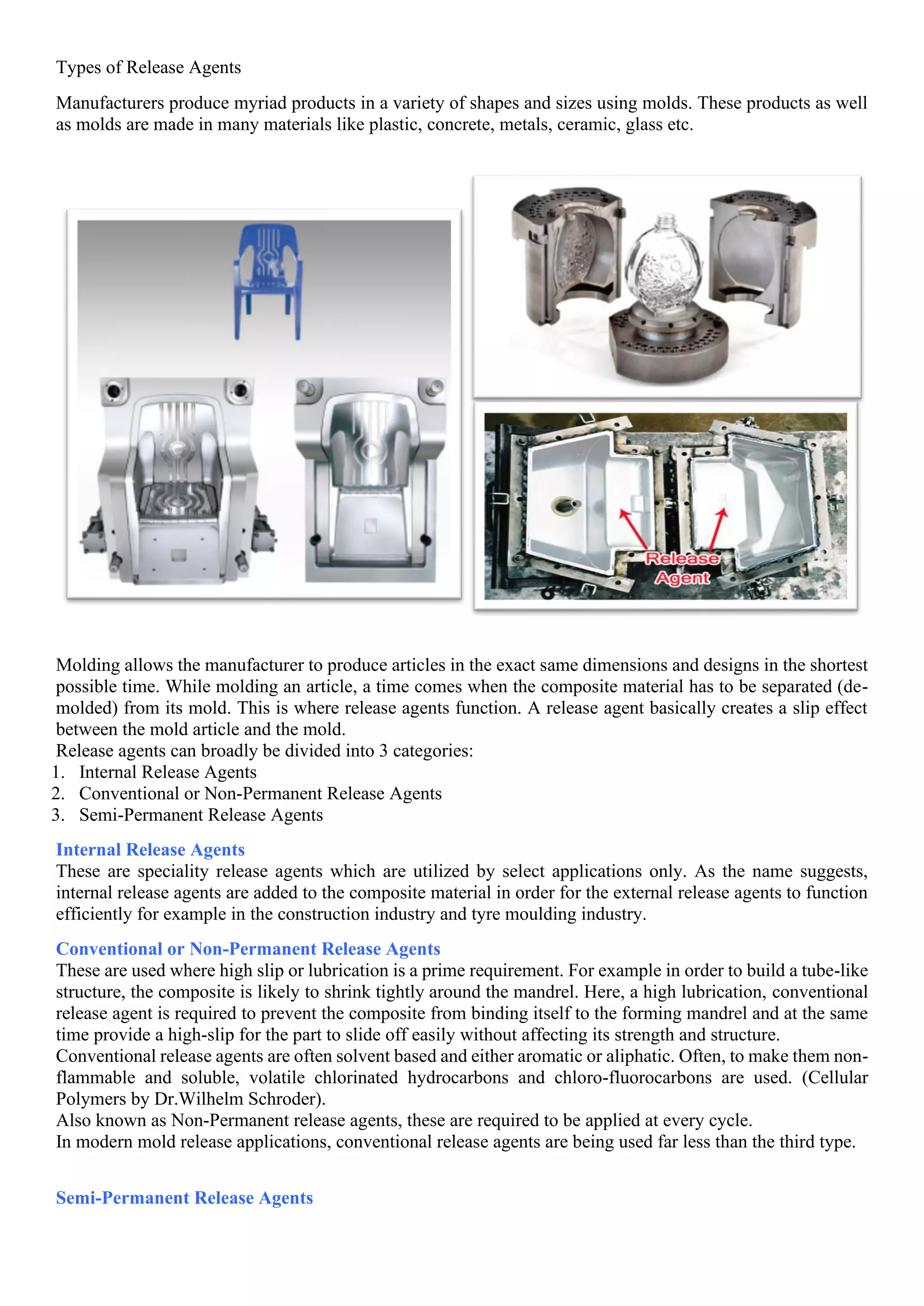 Types of release agents | PDF | Chemistry | Science