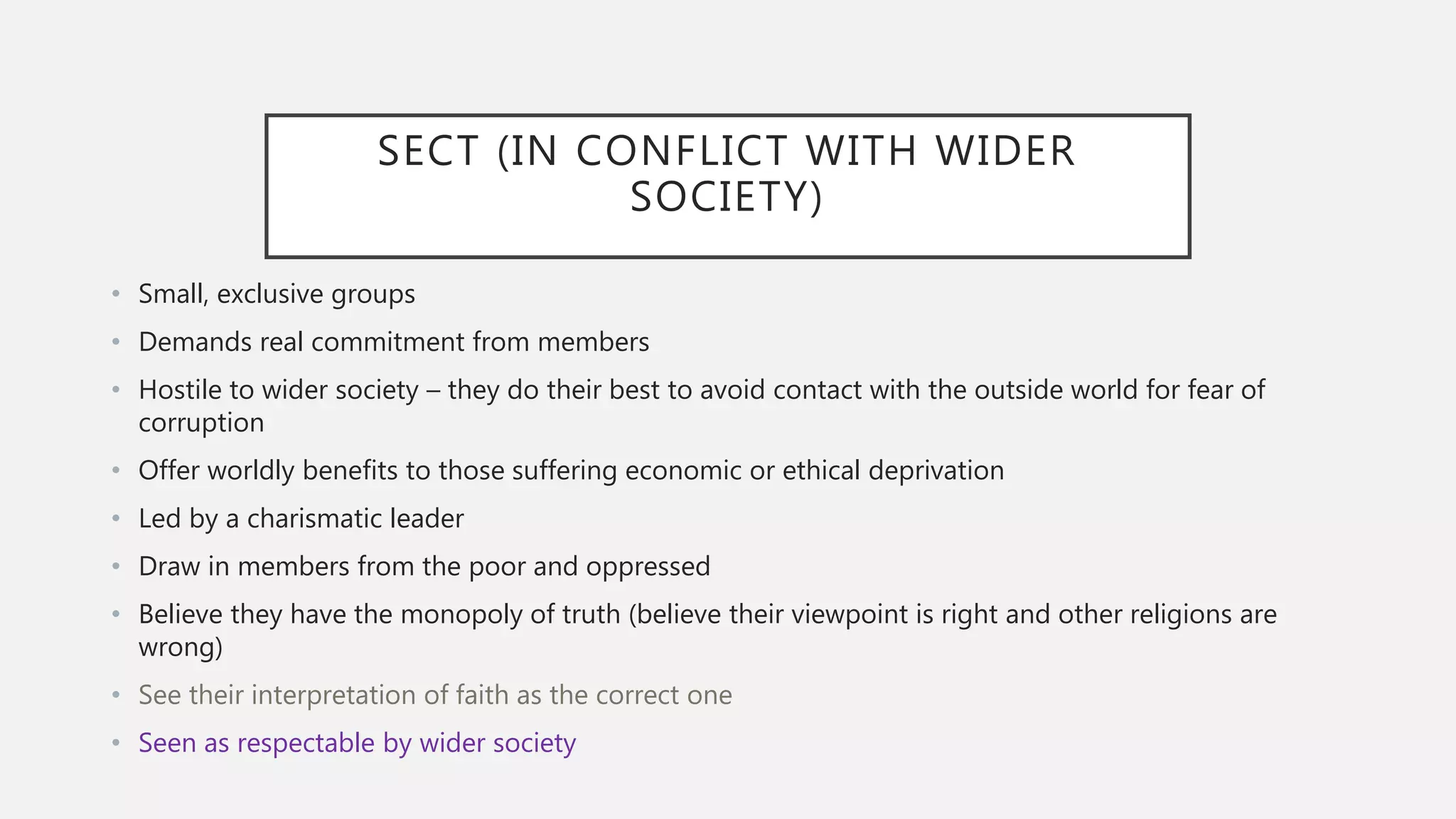 A2 Sociology Beliefs - Religious Organisations and Movements | PPTX
