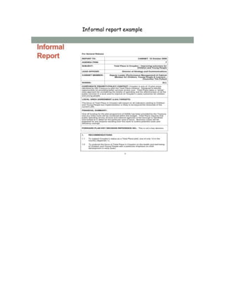 Types of reports | DOCX | Business Accounting & Finance | Business