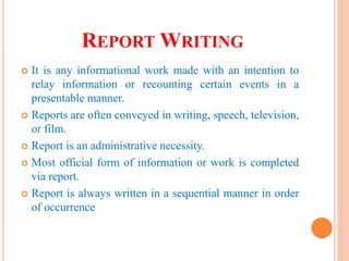Types of report writing | PPTX