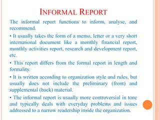 Types of report writing | PPTX