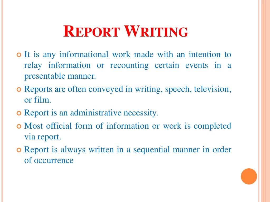 Types of report writing