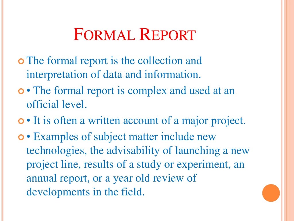 Types of report writing