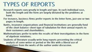 Types of Research Report Writing | PPTX