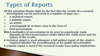 Types of Research Report Writing | PPTX