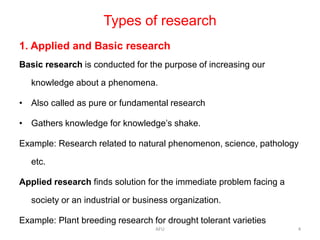 Types of research | PPTX