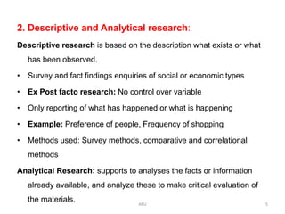 Types of research | PPTX