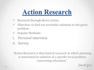 Types of research | PPTX