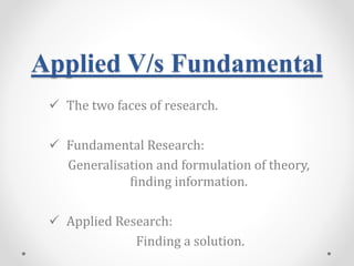 Types of research | PPTX