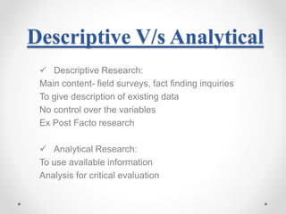 Types of research | PPTX