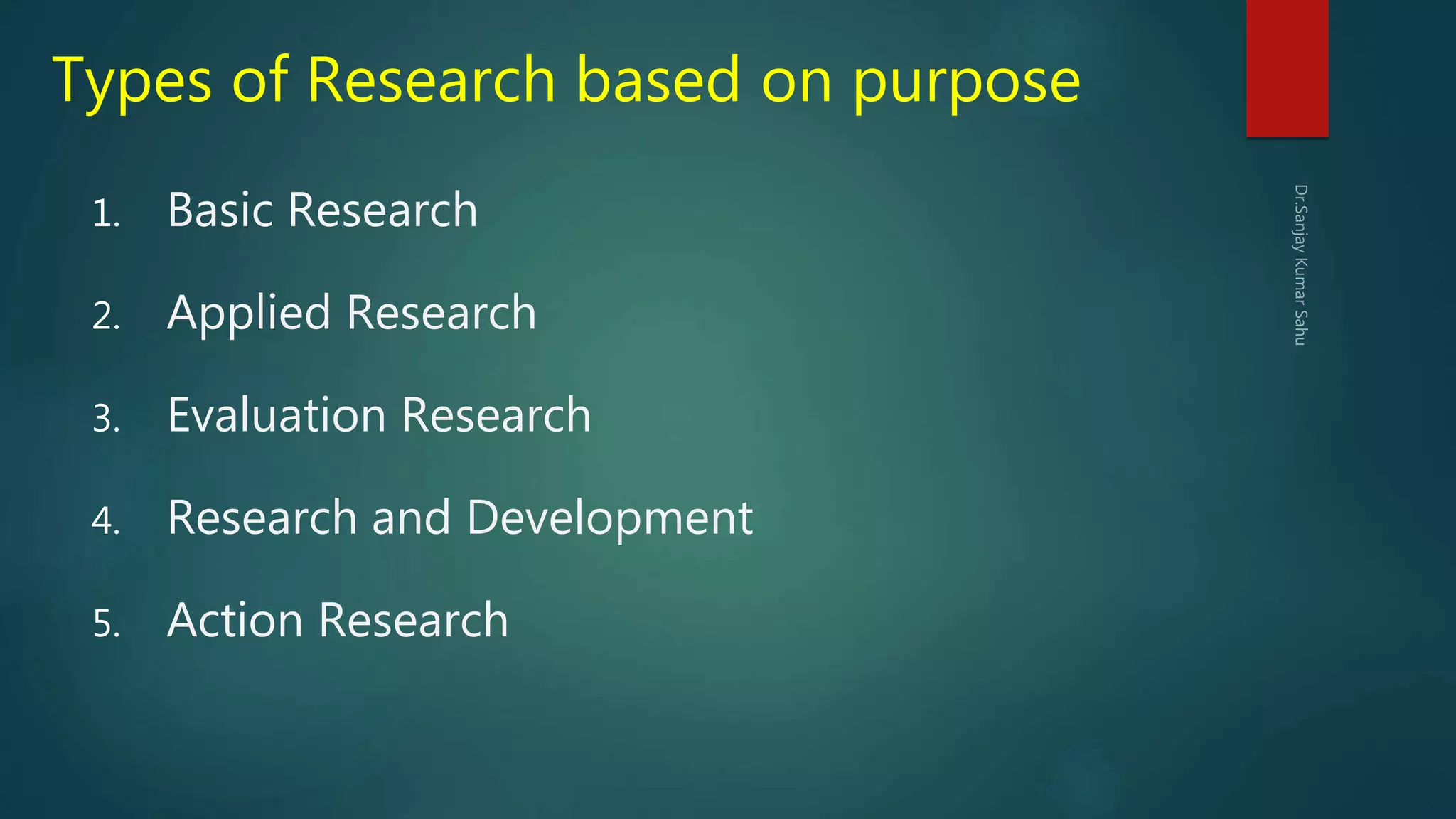 Types of research | PPTX