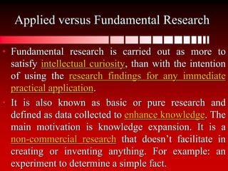 Types of research | PPTX