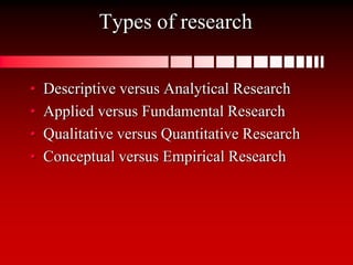 Types of research | PPTX