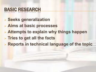 Types of research | PPTX