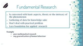 Types of research | PPTX