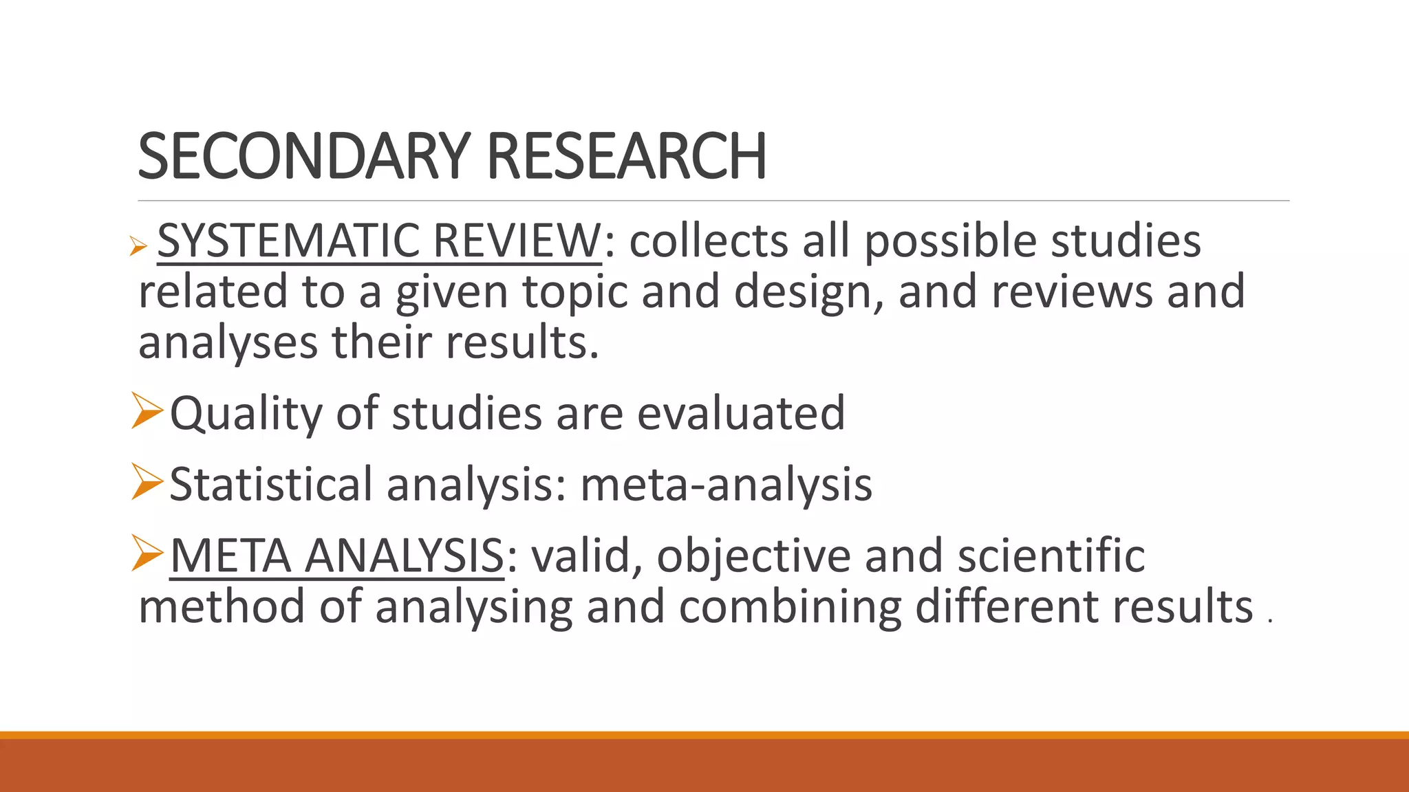 Types of research | PPTX | Cancer | Diseases and Conditions