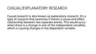 TYPES OF RESEARCH in research methodology | PPTX
