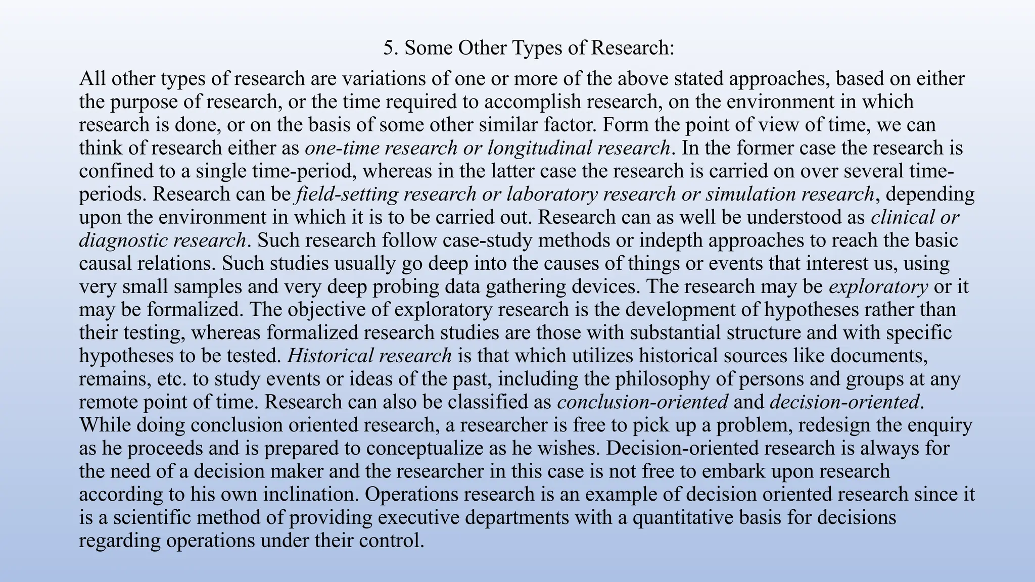 TYPES OF RESEARCH Presentation Education pptx