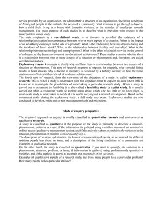 Types of research and modes of research and mode's of research | PDF