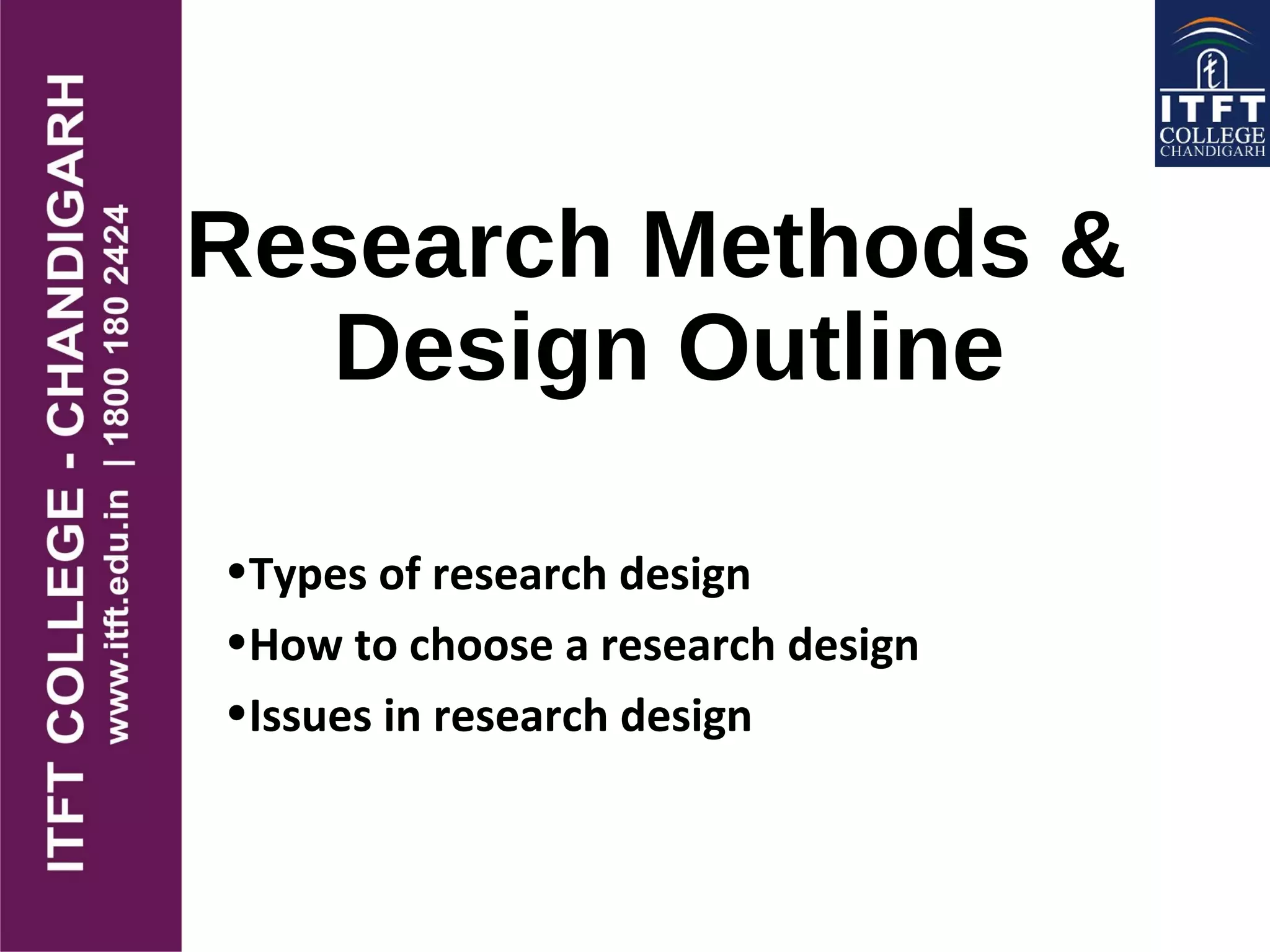 ITFT - Types of research designs | PPT