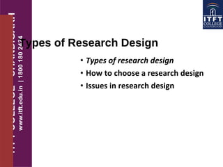 ITFT - Types of research designs | PPT