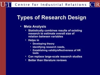 Types of research designs | PPT