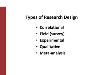 Types of research designs | PPT