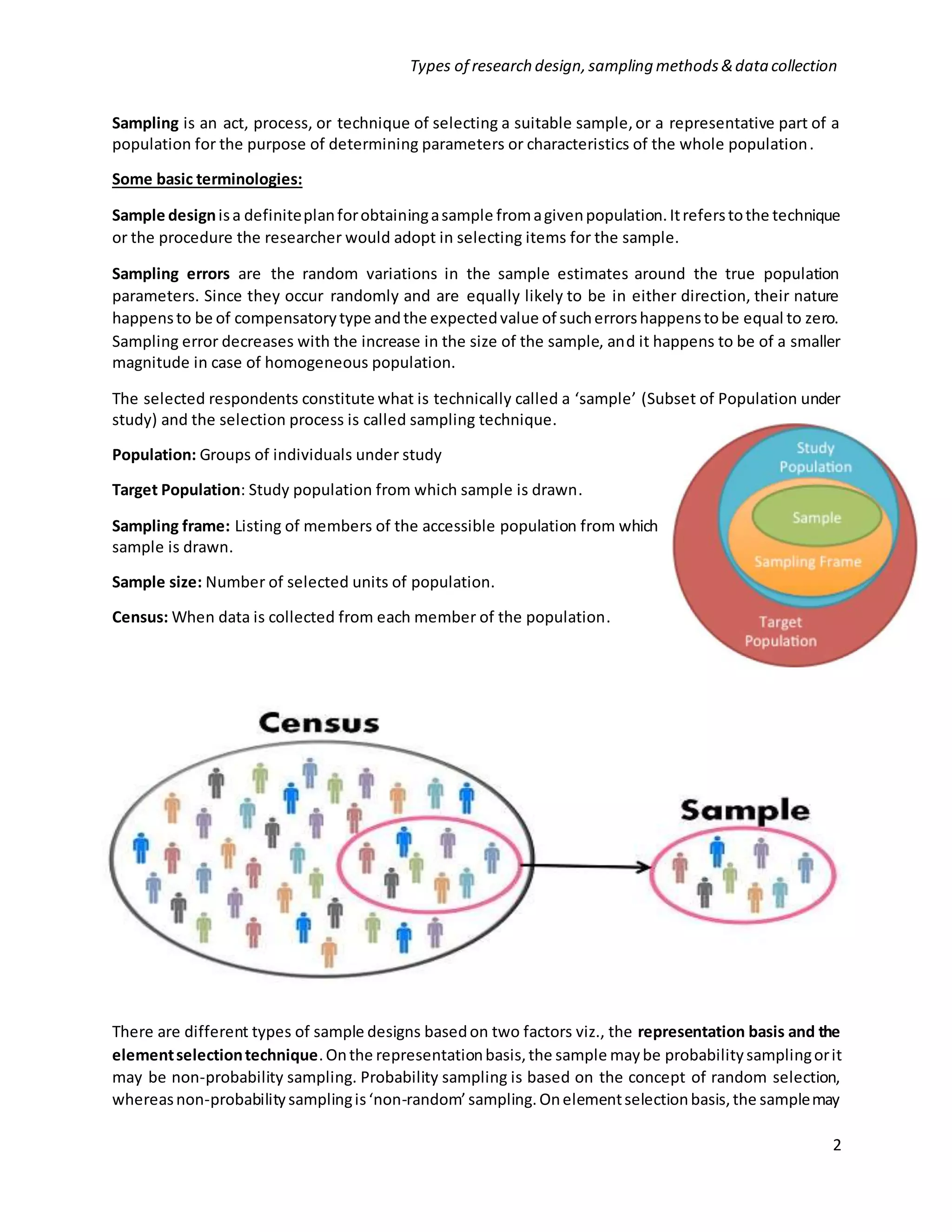 Types of research design, sampling methods & data collection | DOCX