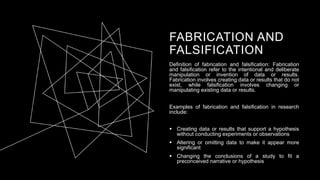 Types of research misconduct.pptx | Science