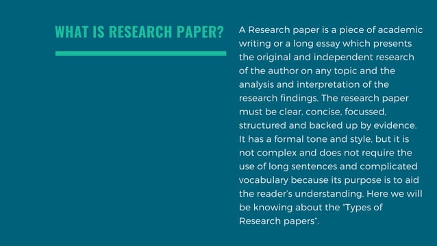 Types of Research Papers | PPTX