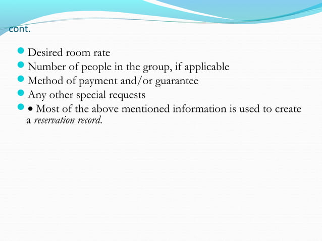Types of reservation | PPT | Hotel Properties | Real Estate