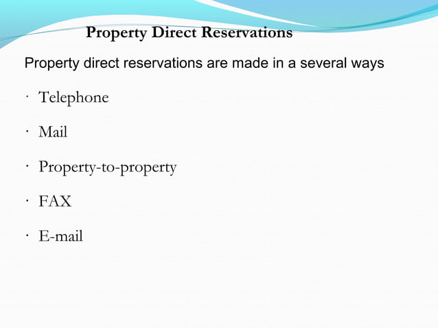 Types of reservation | PPT | Hotel Properties | Real Estate